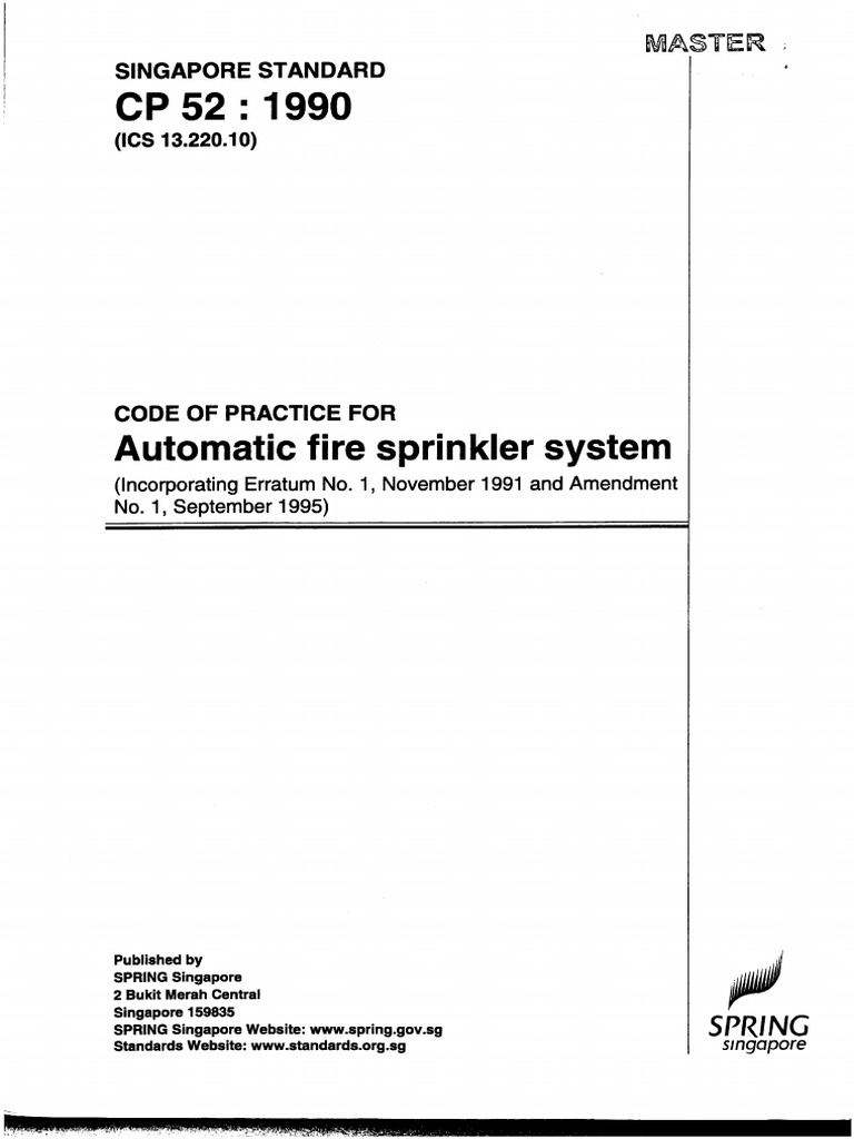 CP 52 - 1990 (Automatic Fire Sprinkler System) | PDF