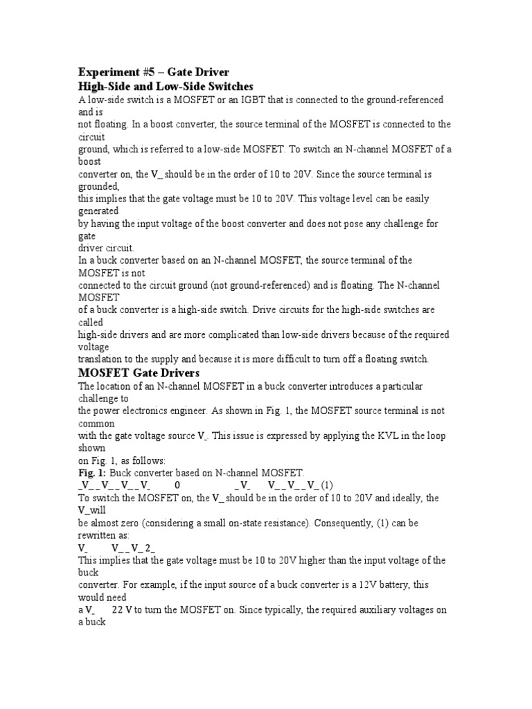 High-Side and Low-Side Switches | PDF | Field Effect Transistor | Mosfet