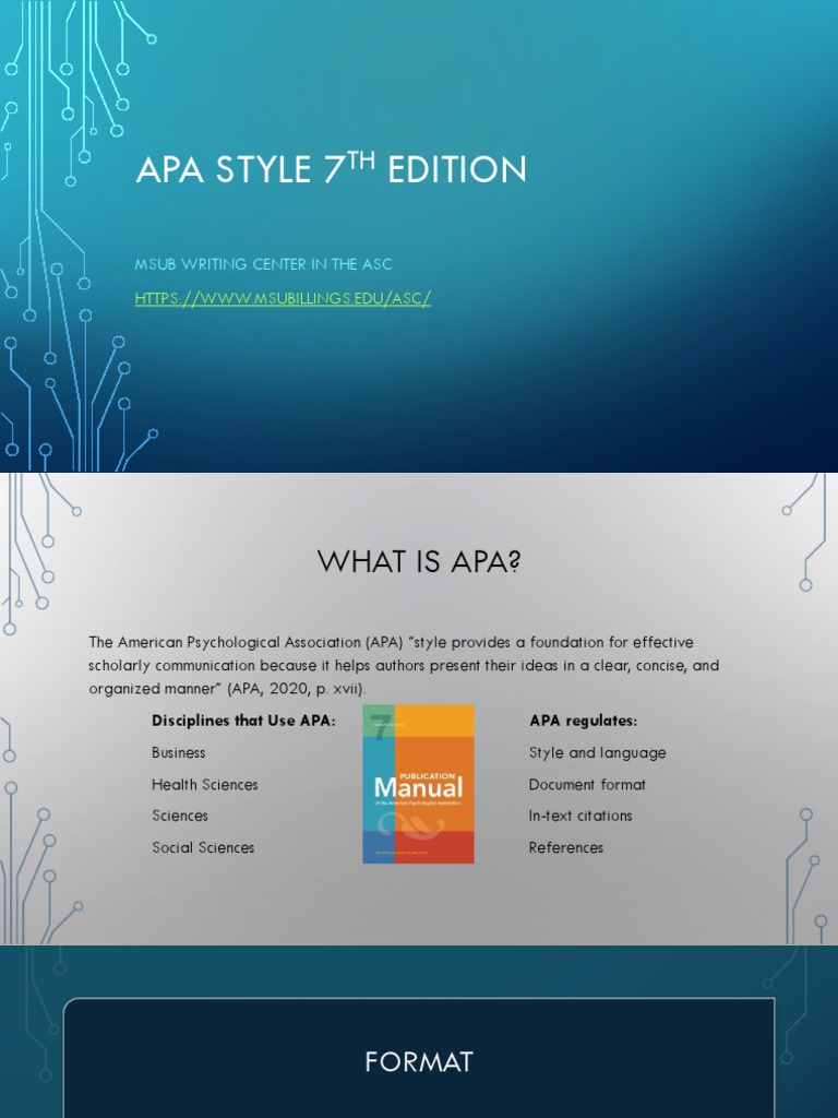 APA 7th Edition PDF | PDF | American Psychological Association | Apa Style