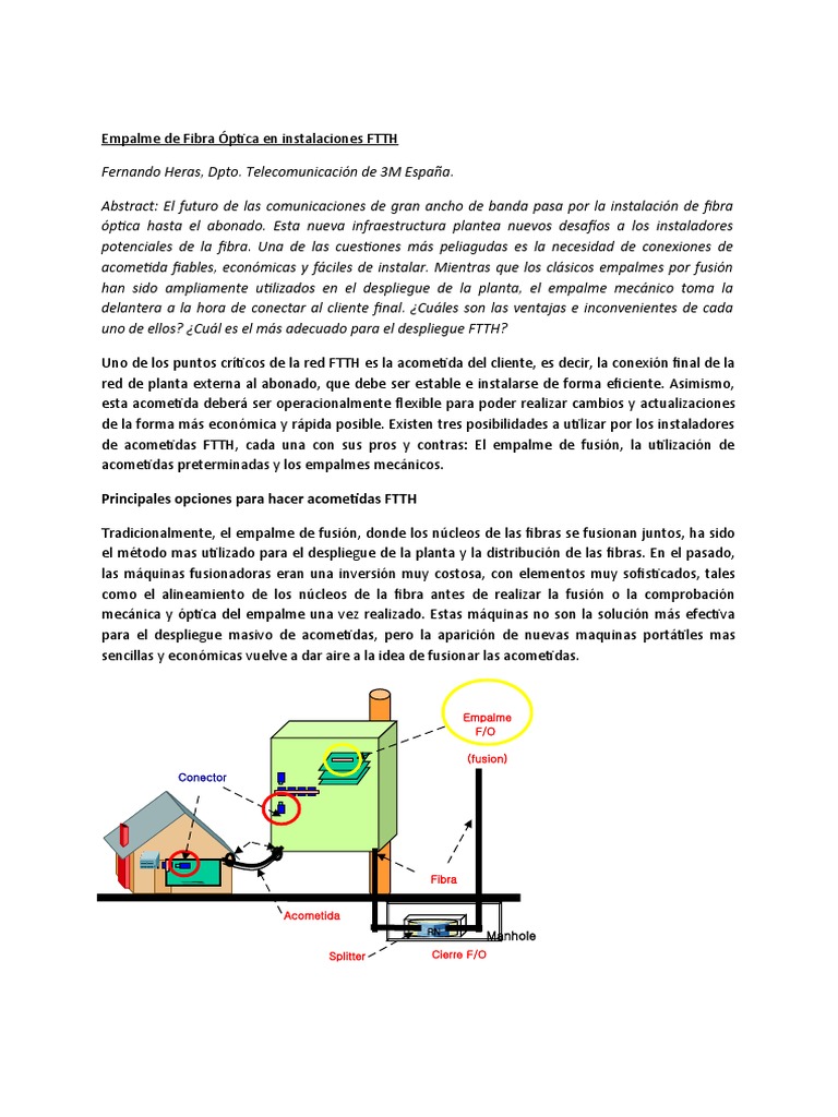 La Conectividad en Las Acometidas FTTH | PDF | Fibra óptica | Science