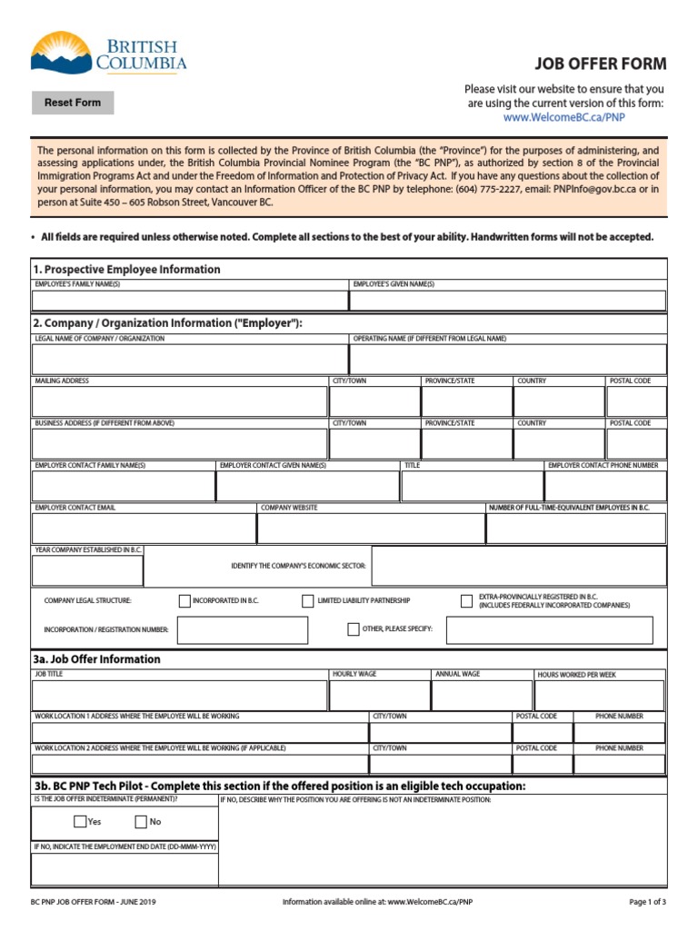 Original Skilled Workers Form PDF | PDF | British Columbia | Overtime