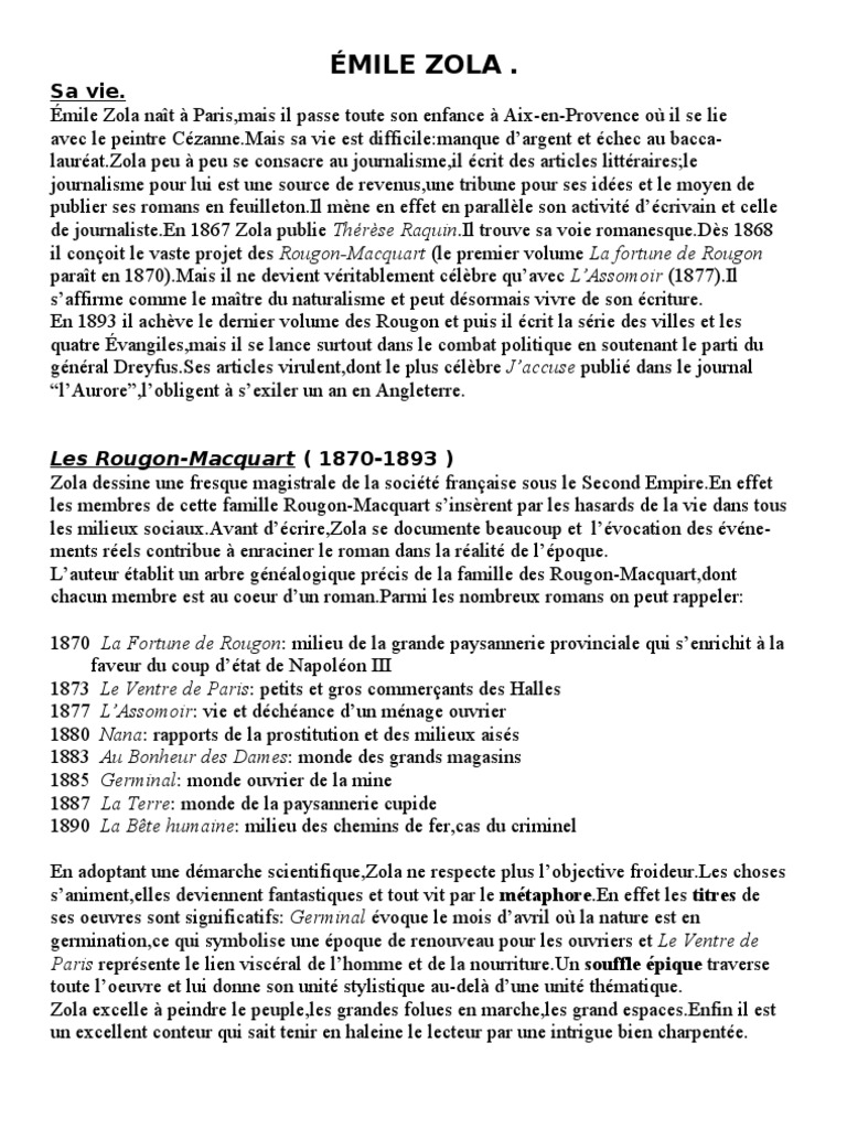 ZOLA | PDF | Émile Zola | Romans