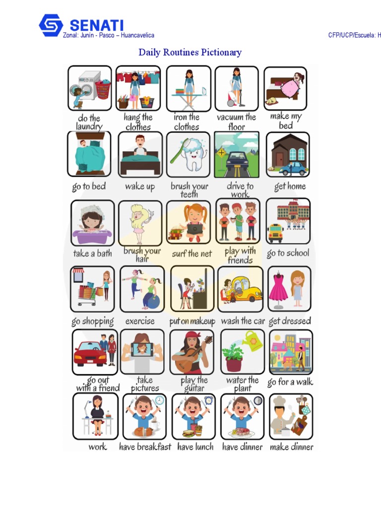 Daily Routines - Pictionary | PDF