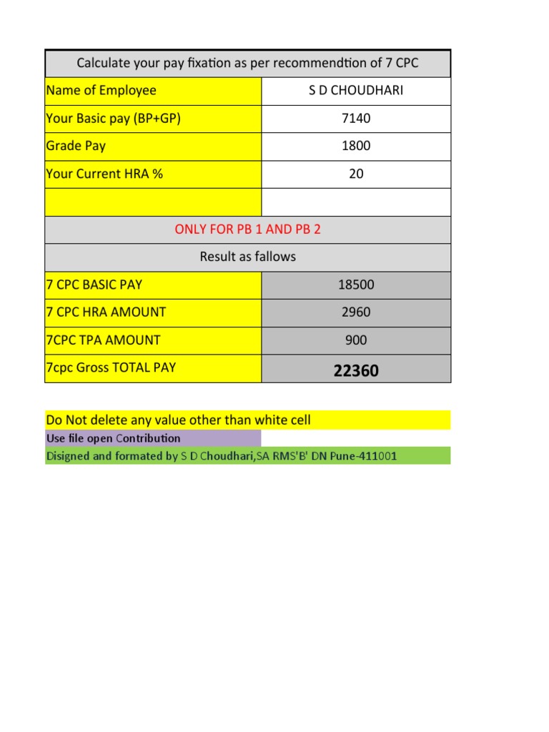 7CPC Cal Pay XLS | PDF | Business