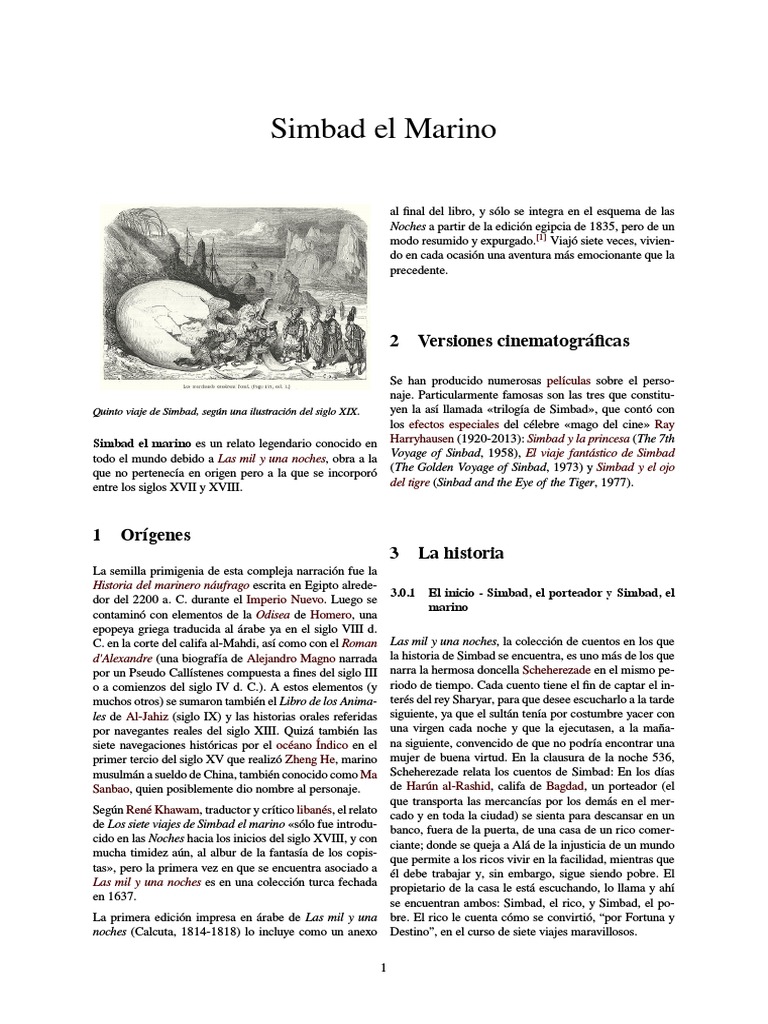 Los Siete Viajes de Simbad PDF | PDF