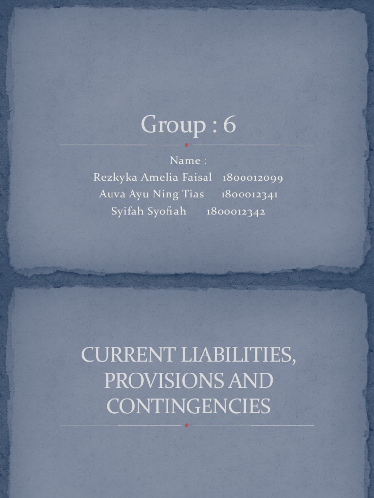 Current Liabilities, Provisions and Contingencies | PDF | Liability ...
