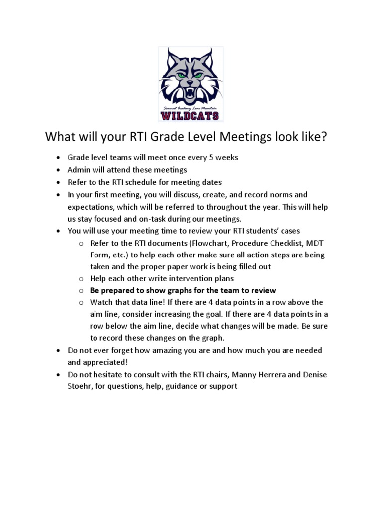 What Do Your Rti Meetings Look Like | PDF