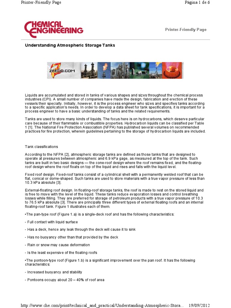 Understanding Atmospheric Storage Tanks: Printer-Friendly Page | PDF ...