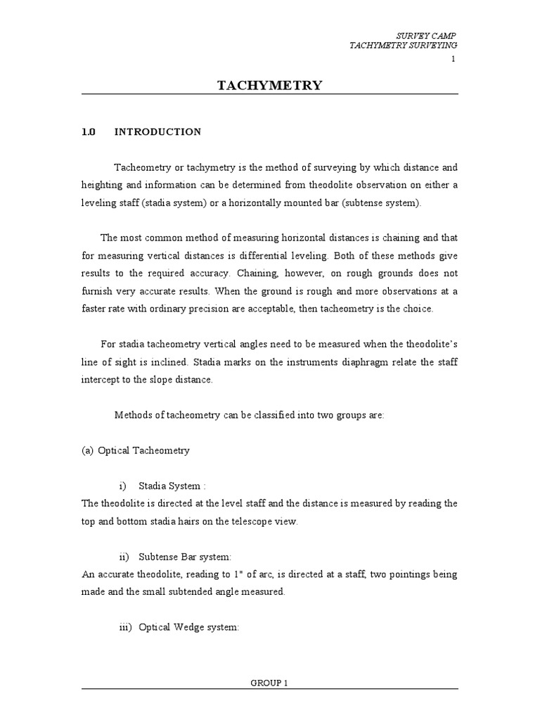 Tachymetry: Survey Camp Tachymetry Surveying | PDF | Surveying | Land Use