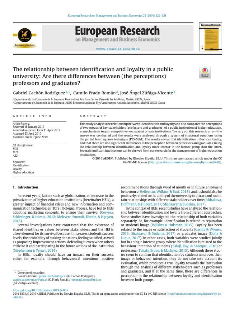 The Relationship Between Identification and Loyalty in A Public ...