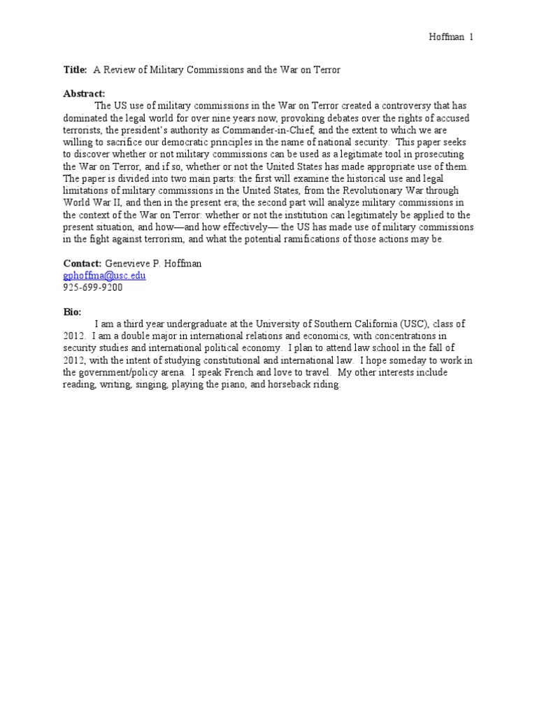 Military Commissions in the War on Terror | PDF | Guantanamo Bay ...