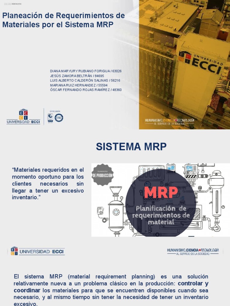 Exp. Planeacion de Requerimientos de Materiales MRP | PDF | Inventario | Planificación