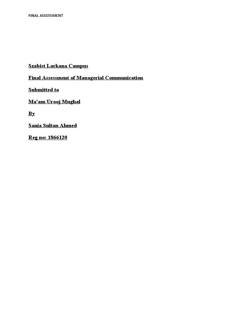 MC Final Assessment | Download Free PDF | Résumé | Nonverbal Communication