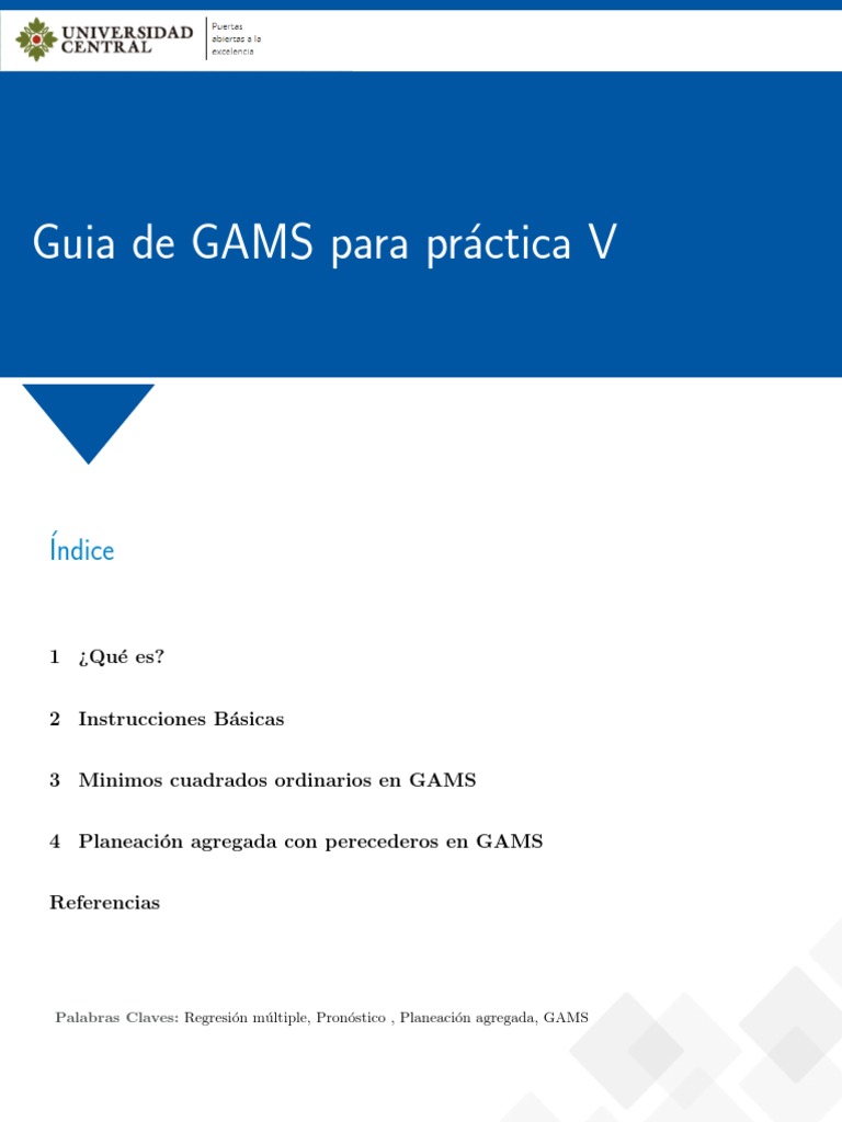 Guía GAMS | PDF | Mínimos cuadrados | Ecuaciones