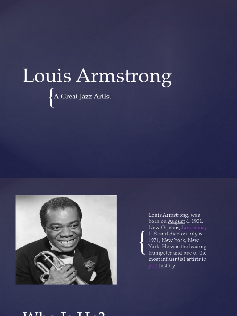 Louis Armstrong: A Great Jazz Artist | PDF | Jazz | African American Music
