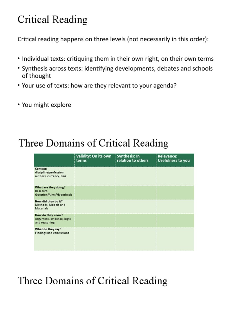 Critical Reading | PDF