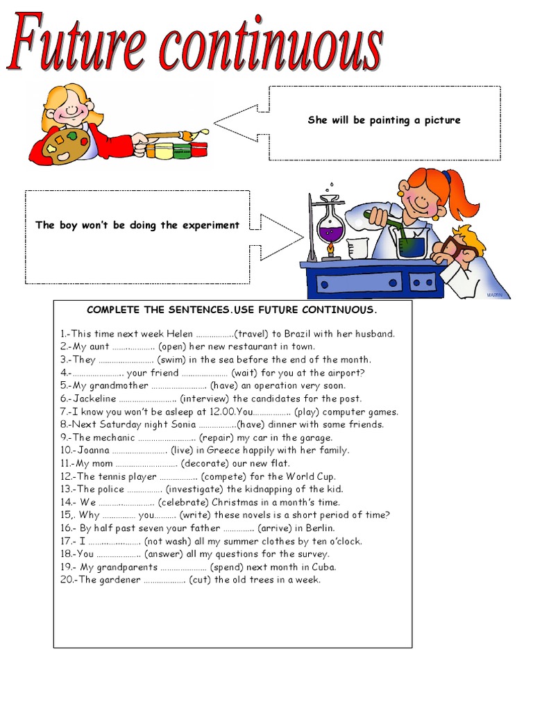 Future Continuous Practice | PDF | Games & Activities