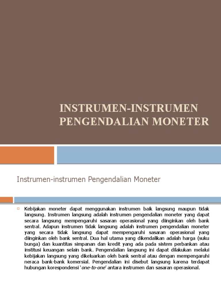 Instrumen-Instrumen Pengendalian Moneter | PDF