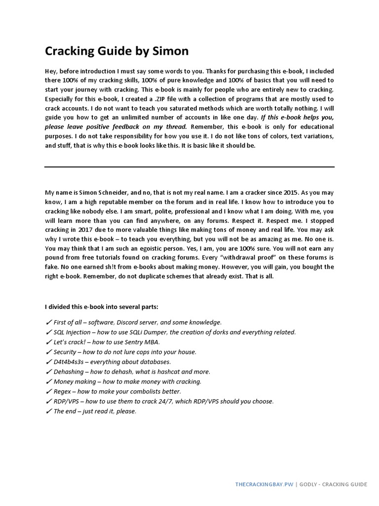 Cracking Guide by Simon | PDF | Password | Proxy Server