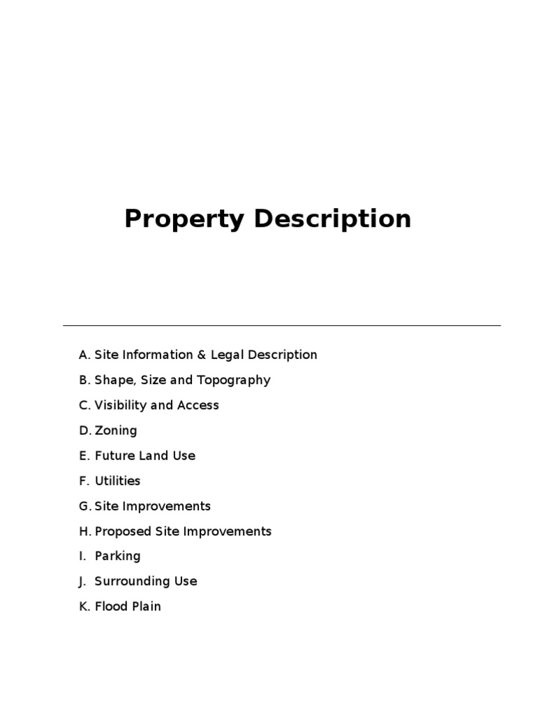 Property Description Example | PDF | Land Lot | Nature