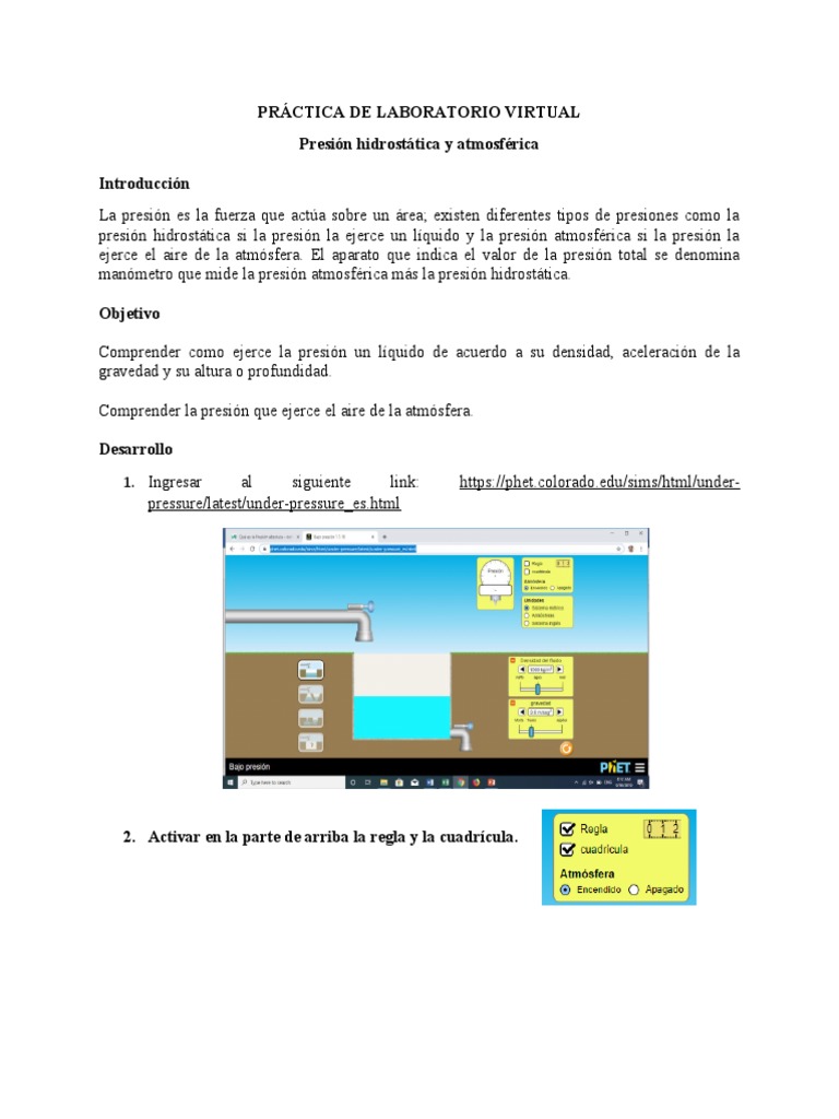 Presion Hidrostatica Practica de Laboratorio | PDF | Medida de presión ...