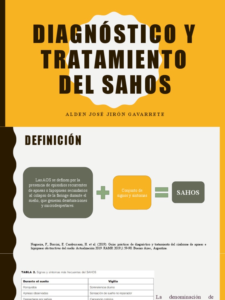 Diagnóstico y Tratamiento Del SAHOS - AJJG | PDF | Apnea | Apnea del sueño