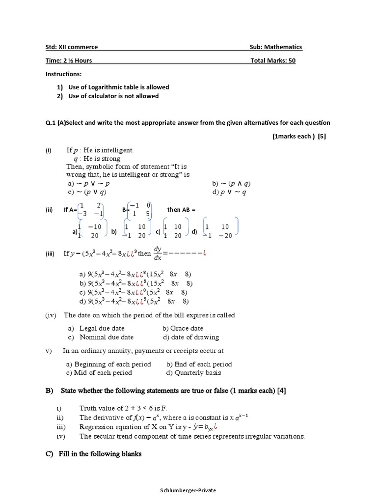 Q: He Is Strong: Schlumberger-Private | PDF | Applied Mathematics | Teaching Mathematics