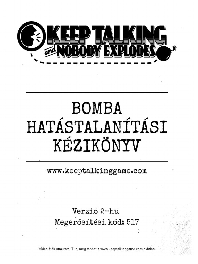 KeepTalkingAndNobodyExplodes BombDefusalManual v2 Hu PDF | PDF