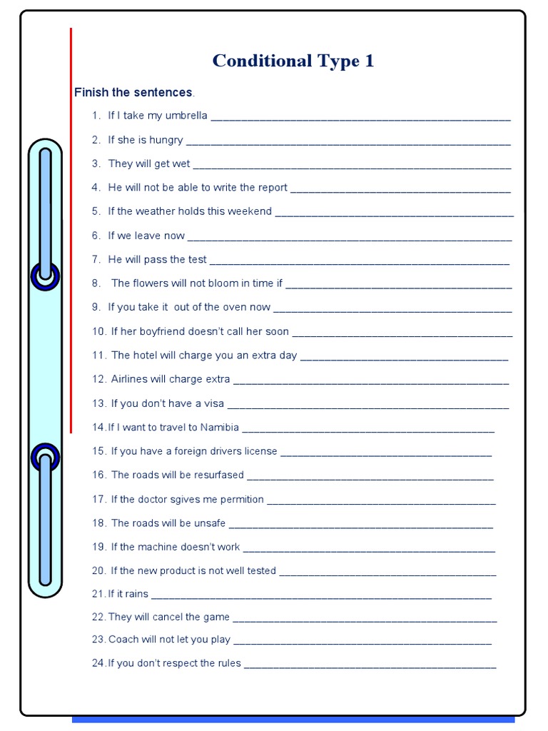 Conditional Type 1: Finish The Sentences | PDF