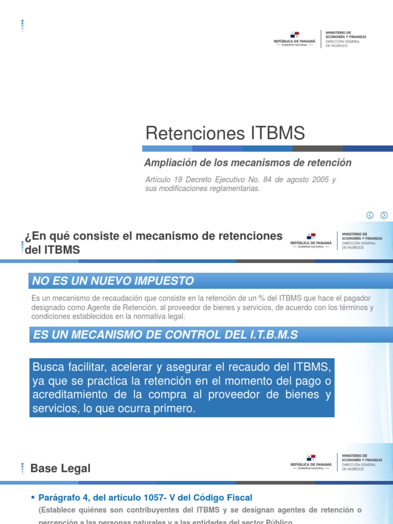 Presentación Retencion Itbms Gubernamental | PDF | Impuesto sobre la ...