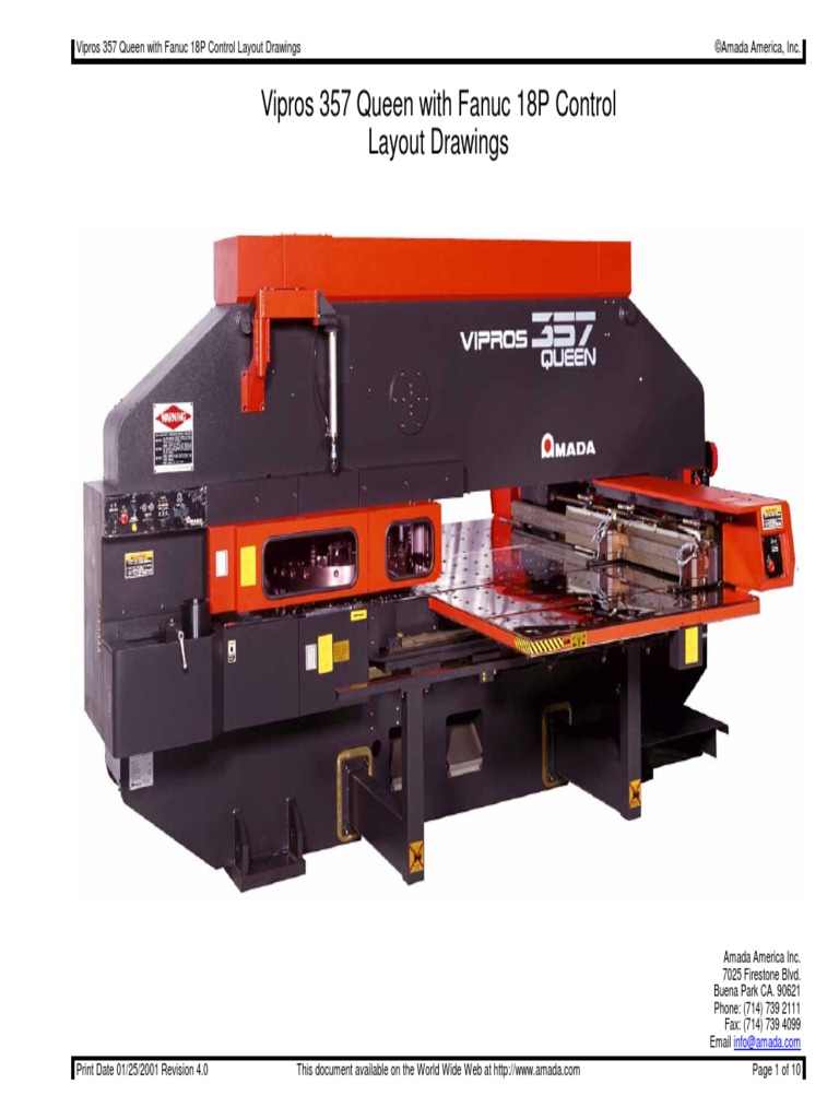 AMADA Vipros 357 Queen With Fanuc 18P Control Layout Drawings Manual ...