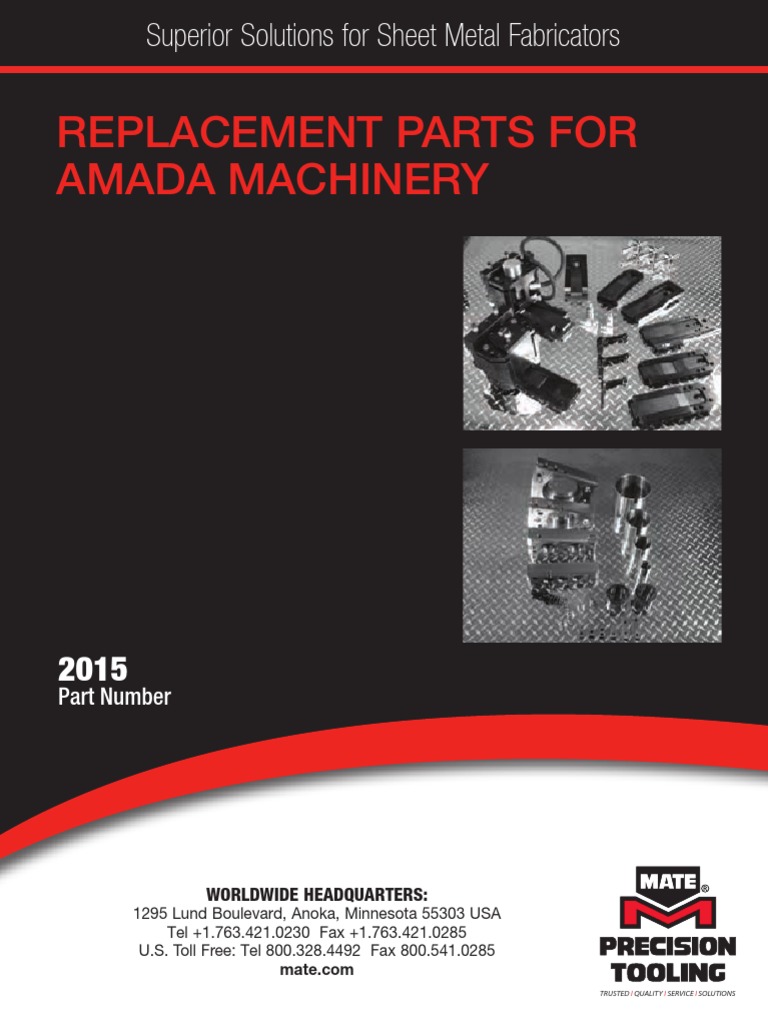 Replacement Parts For Amada Machinery: Part Number | PDF | Screw | Tools