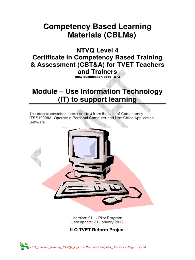 CBLM - Use Information Technology (IT) To Suppoty Learning - Version 1 PDF | PDF | Directory ...
