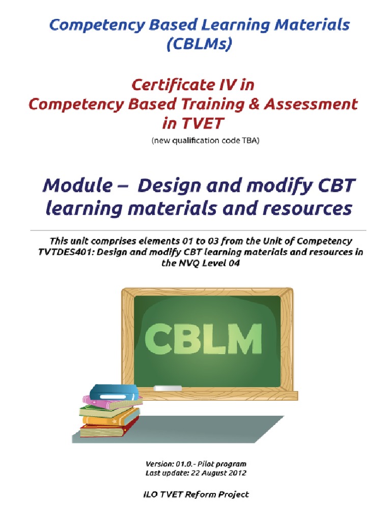 CBLM - Design and Modify CBT Learning Material and Resources | PDF | Competence (Human Resources ...