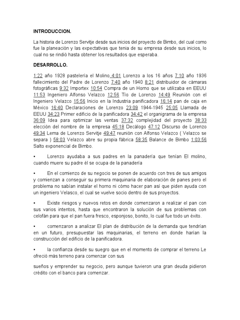 Lorenzo Servitje: Fundador de Bimbo | PDF | Economias | Business