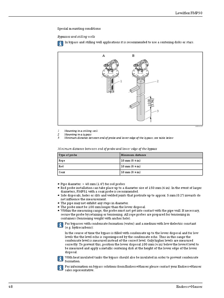 Levelflex FMP50: Bypasses and Stilling Wells | Download Free PDF ...
