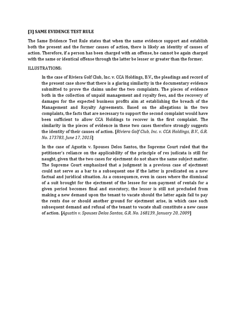 3) Same Evidence Test Rule: No. 173783, June 17, 2015 | PDF