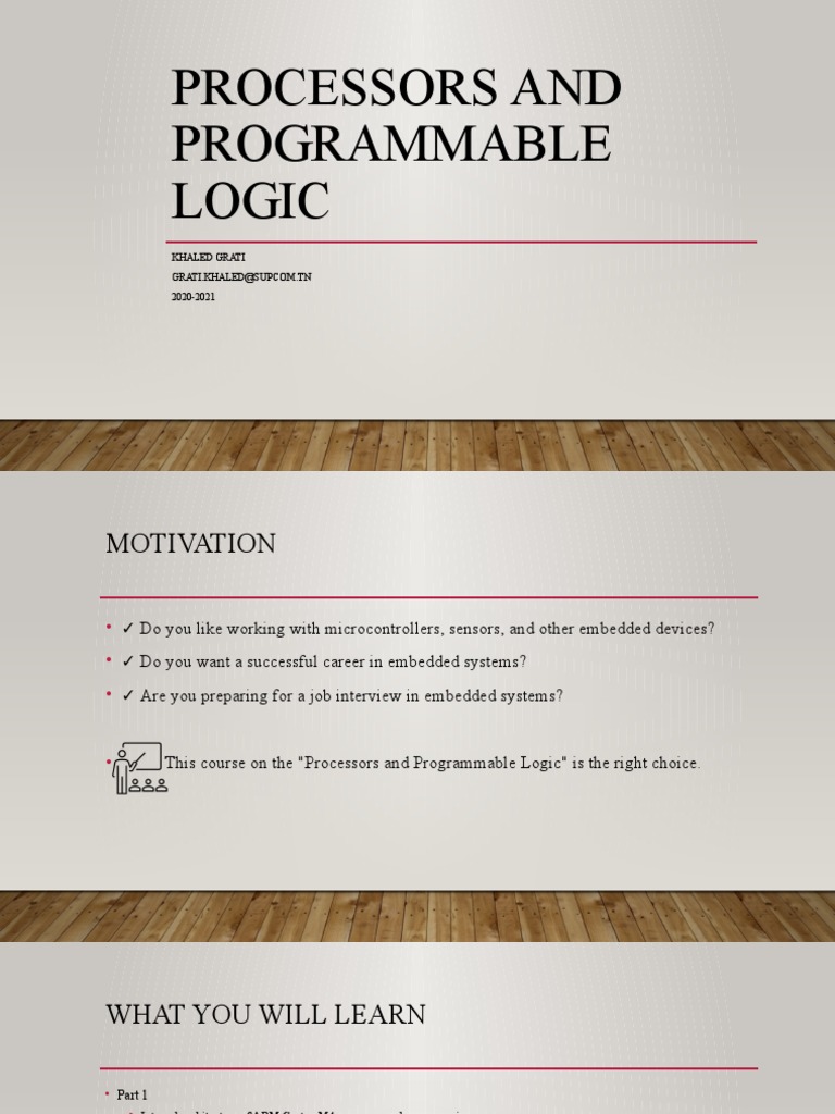 Processors and Programmable Logic: Khaled Grati Grati - Khaled@Supcom - TN 2020-2021 | PDF ...