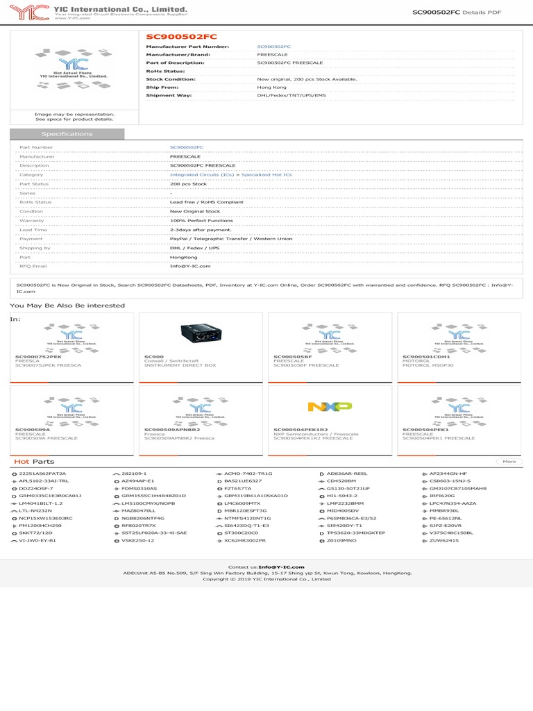 SC900502FC | PDF | Electronics | Computing And Information Technology