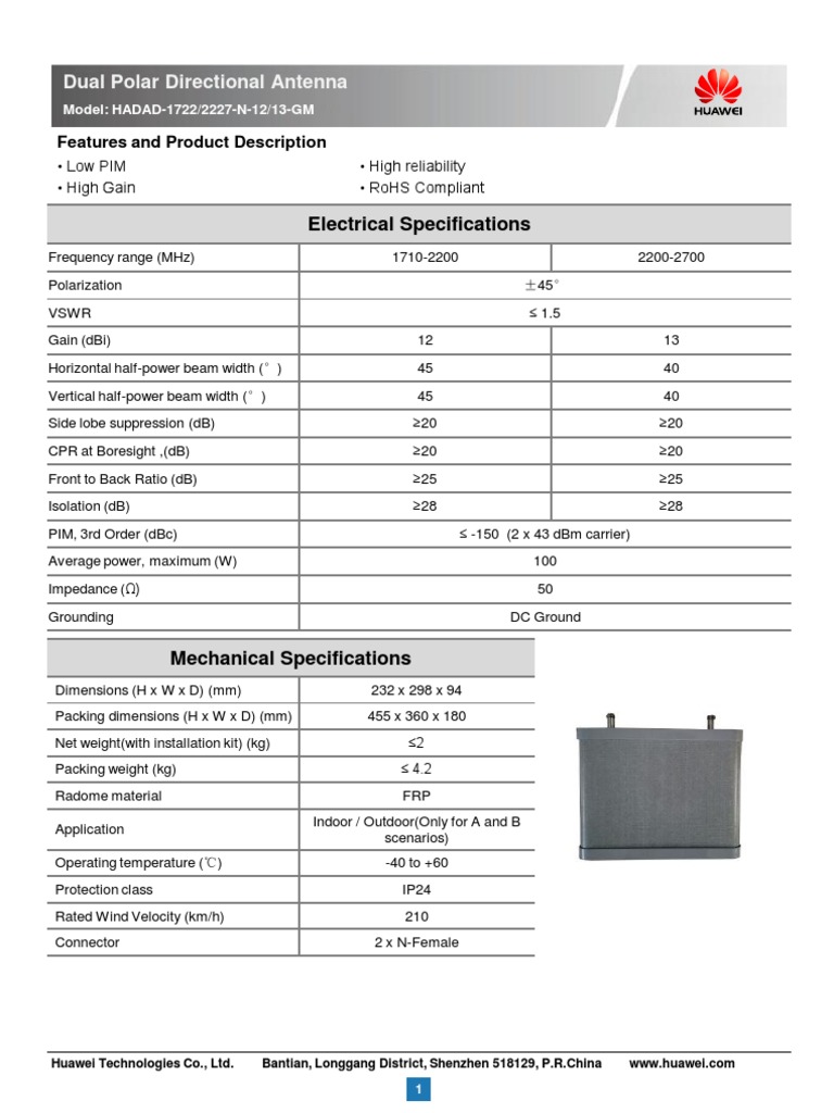 27012591-MIMO Directional Panel Antenna Datasheet PDF | PDF | Nut ...