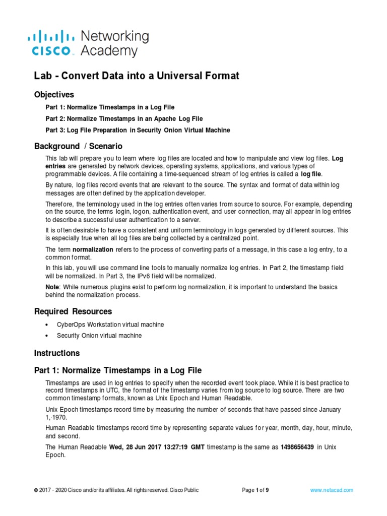 Lab - Convert Data Into A Universal Format PDF | PDF | Apache Http Server | Hypertext Transfer ...