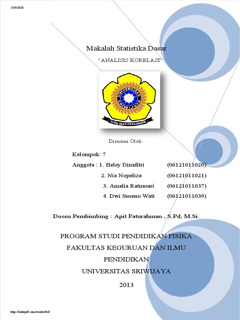 Makalah Statdas Analisis Korelasi Dikonversi | PDF