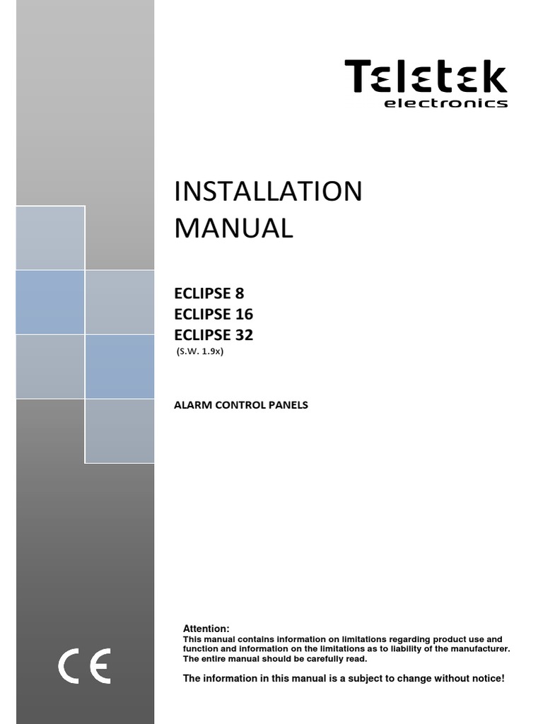 Teletek Eclipse 8 16 32 Installation Manual | PDF | Power Supply | Mains Electricity