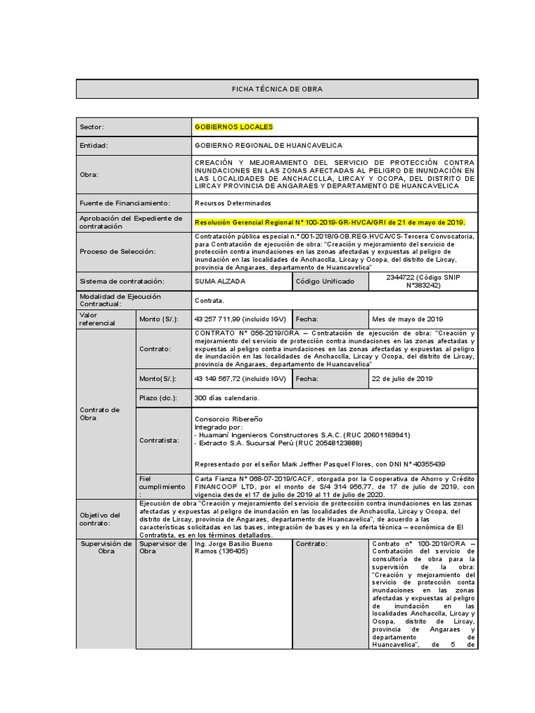 FICHA TÉCNICA DE OBRA | PDF | Naturaleza