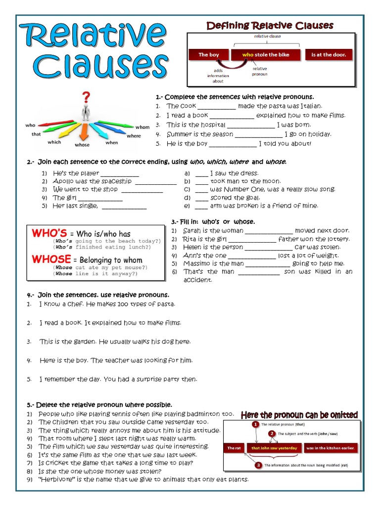 Relative Clauses and Pronouns | PDF | Syntax