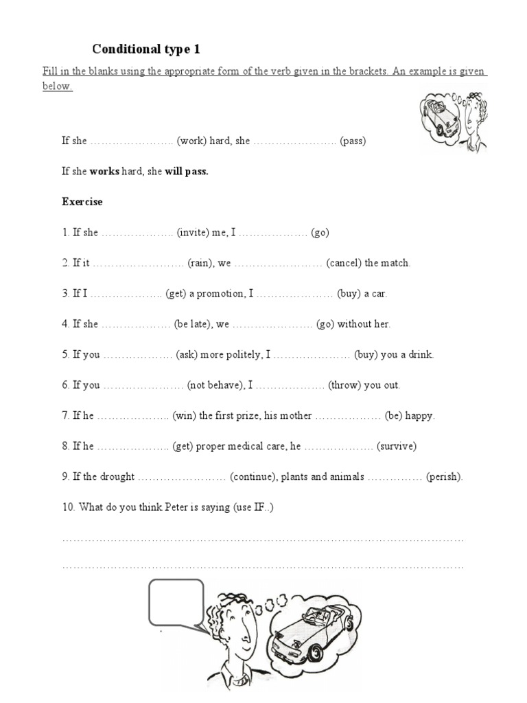 Conditional Type 1 Verb Exercise | PDF | Language Arts & Discipline