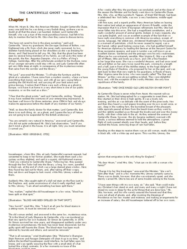 Chapter 1 Canterville Ghost | PDF