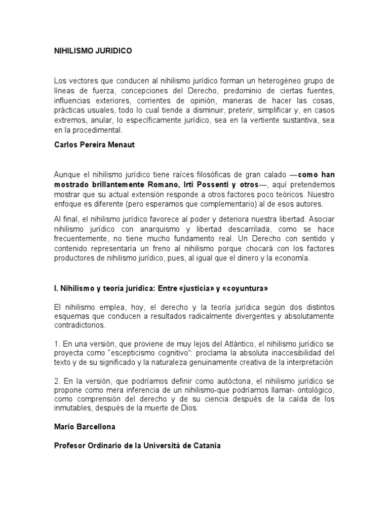 Nihilismo Jurídico y su Impacto Social | PDF | Política | Filosofía