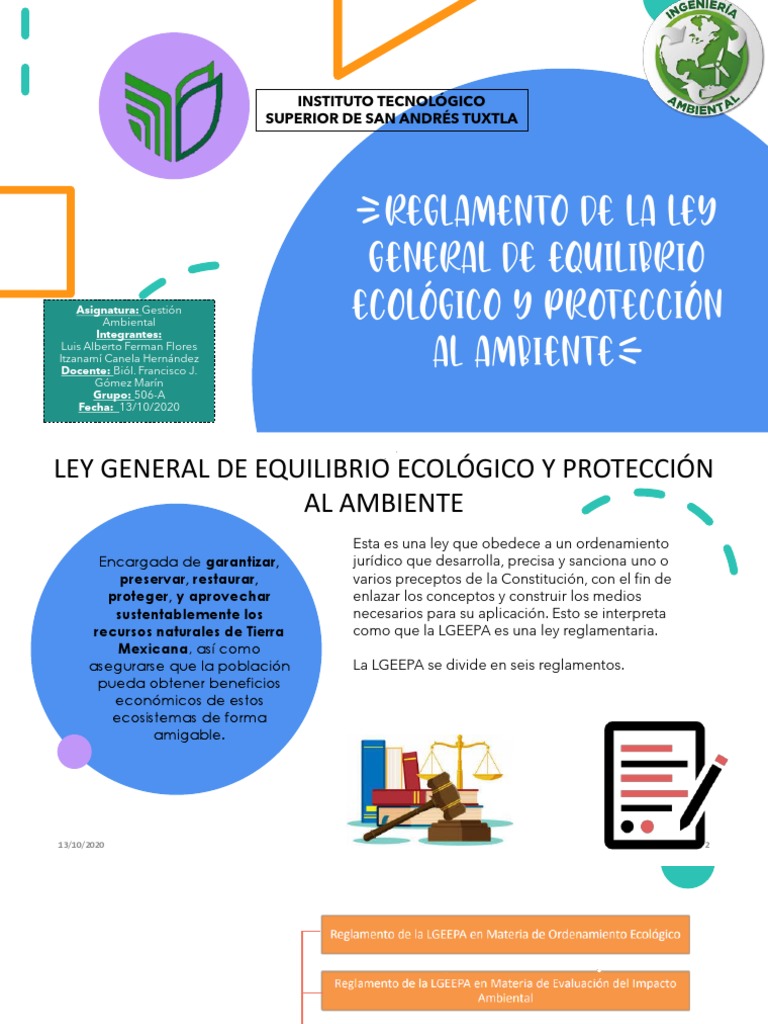 GA1 Presentación Reglamento LGEEPA Luis Alberto Ferman Flores U2 | PDF ...