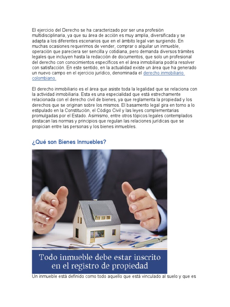 Derecho Inmobiliario | PDF | Propiedad | Bienes